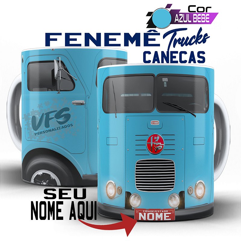 Caneca caminhoneiro personalizada caminhão Fenemê Fnm - Vfs Personalizados