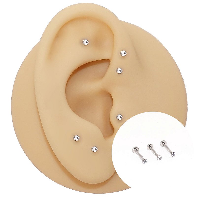 Piercing Labret Plug em Aço Revolution - Escola do Piercing