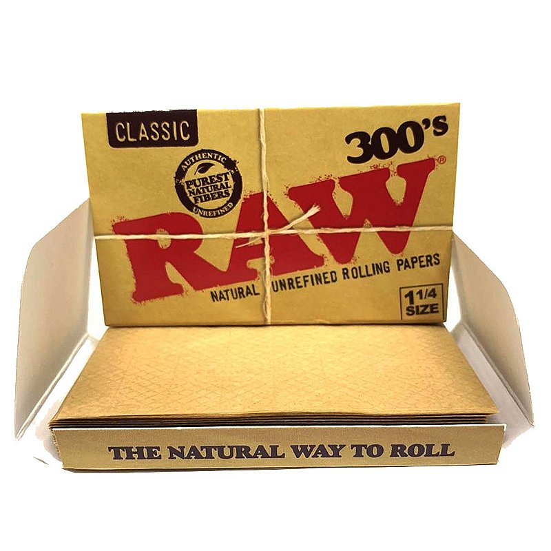 Seda Raw 300 Folhas Marrom Brown Natural Pequena - MNunes Distribuição