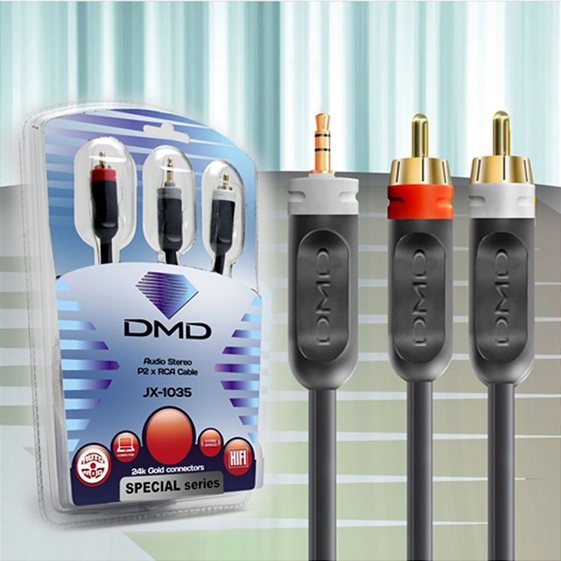 Diamond Cable JX-1035 3 Metros - Cabo de áudio P2/RCA stereo - IDMSHOP ...