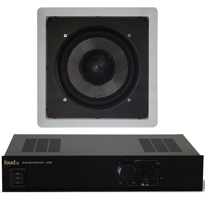 Loud LSW8 150 + APL S-150 - Subwoofer passivo de embutir + amplificador externo - IDMSHOP - Sua ...