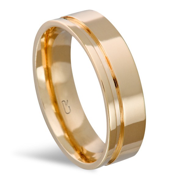 Aliança Banhada em Ouro 18k 3201 - Sigma