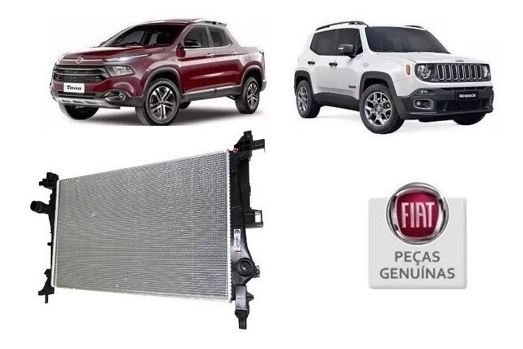 Radiador Fiat Toro Jeep Renegade 1.8 Flex 2015 a 2021 original 51987829 ...