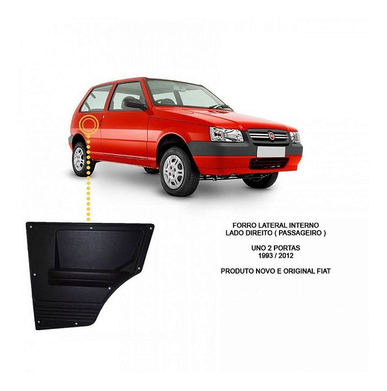 Forro lateral traseiro passageiro Fiat Uno Mille 2p 2012 189701080 ...