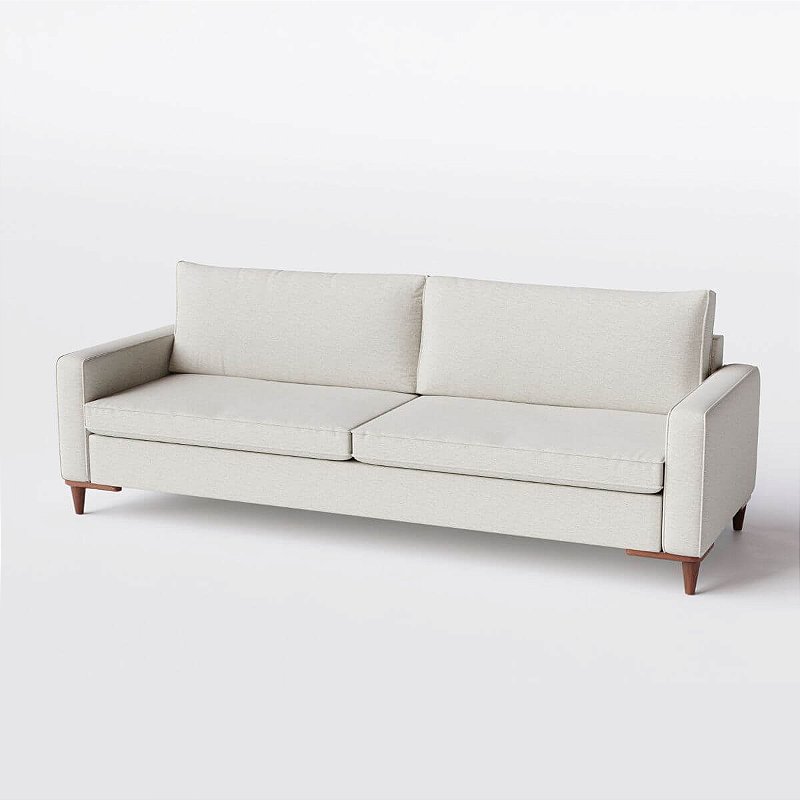 Sofá Living Fixo Viena 2,20m em Linho Bege Mesclado - Home Mobily Móveis