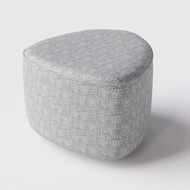 Puff Joy em Linho Cinza Mesclado - Home Mobily - Home Mobily Móveis