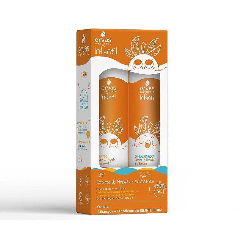 Kit Shampoo e Condicionador Infantil de Physalis 300mL - ERVAS NATURAIS ...