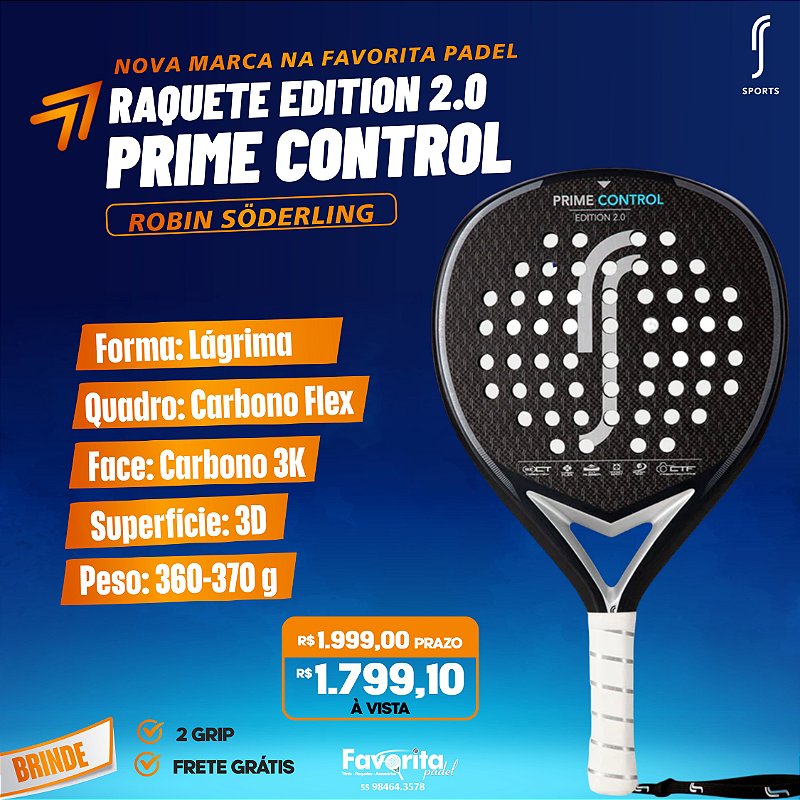 Raquete de Padel Prime Control Edition 2.0 Robin Söderling - Favorita Padel