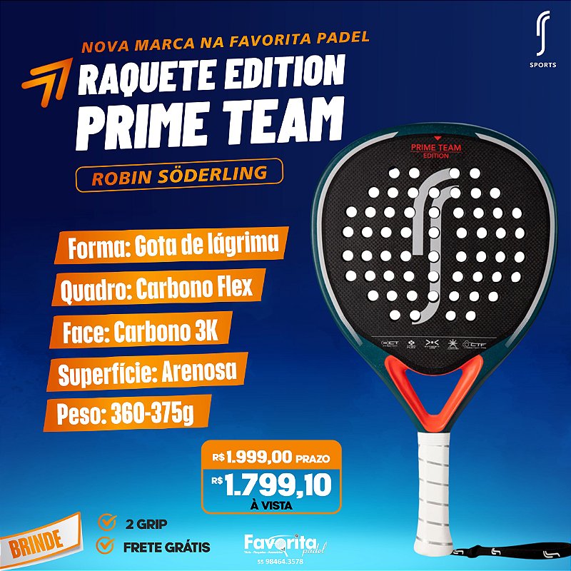 Raquete de Padel Prime Team Edition – Turquoise Robin Söderling ...