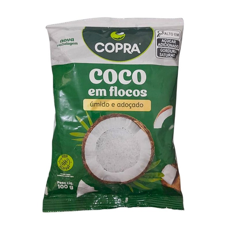 COCO EM FLOCOS ÚMIDO E ADOÇADO 100G - COPRA - A Loja da Confeitaria