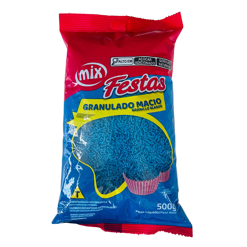 CONFEITO GRANULADO MACIO AZUL 500g - A Loja da Confeitaria