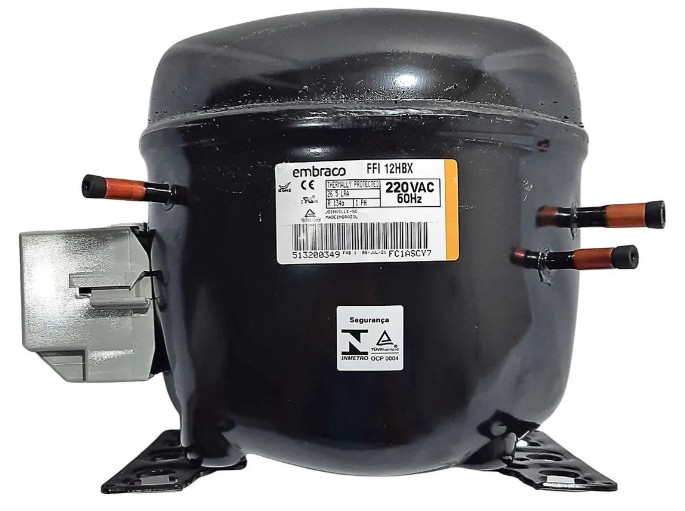 Motor Compressor 1/3+ FFI12HBX Embraco Gás R134 220Vac - Karisfrio