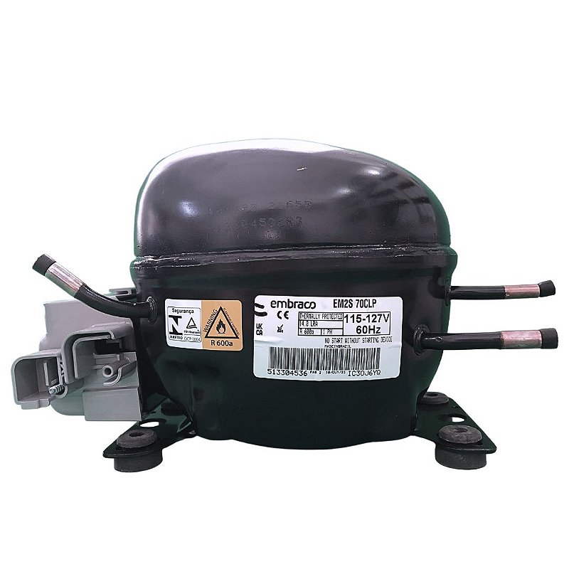 Motor Compressor 1/5 HP EM2S70CLP Gás R600 Embraco 110V - Karisfrio