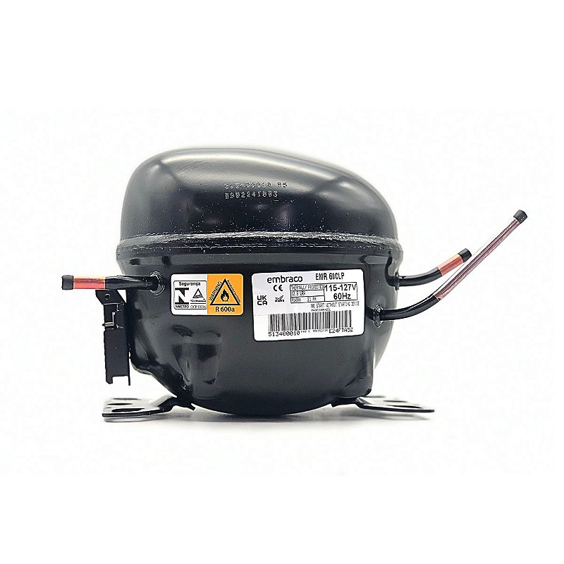 Motor Compressor 1/6 HP EMR60CLP Gás R600 Embraco 110v - Karisfrio