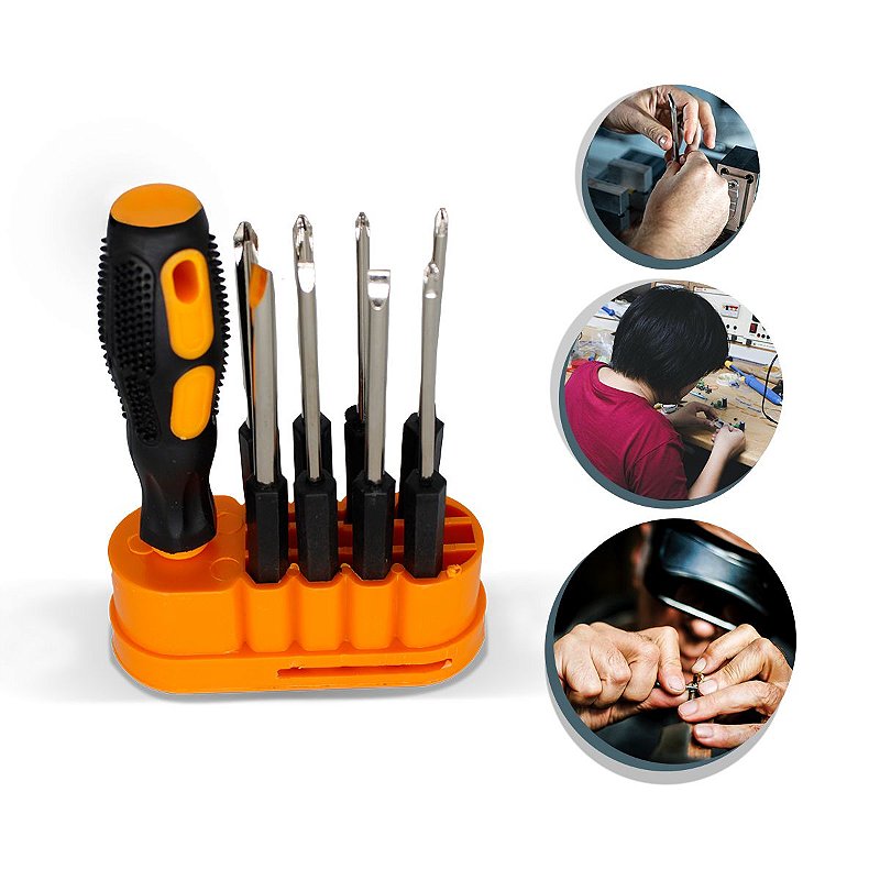 KIT CHAVE DE FENDA E PHILIPS PRECISÃO 10 PCS MULTIUSO - Trik Trak ...