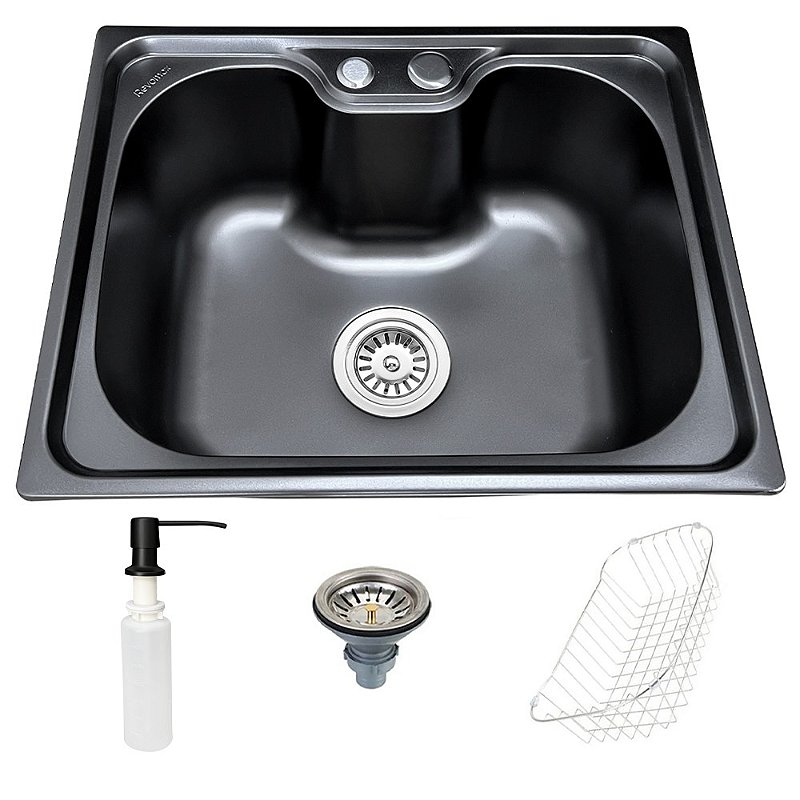 Cuba Cozinha Gourmet Pia Inox Preta Acessórios 50 Cm Revomax - Revomax ...