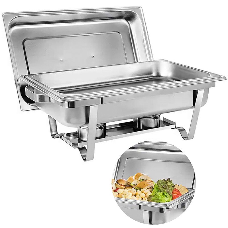 Rechaud Inox Retangular 9 Litros C/ 1 Cuba Gn Banho Maria Revomax ...