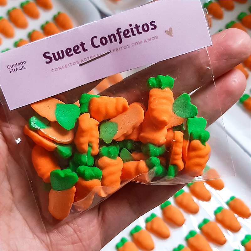 Mix de Confeitos Comestíveis Cenourinhas 2cm 15 unidades - Sweet Confeitos