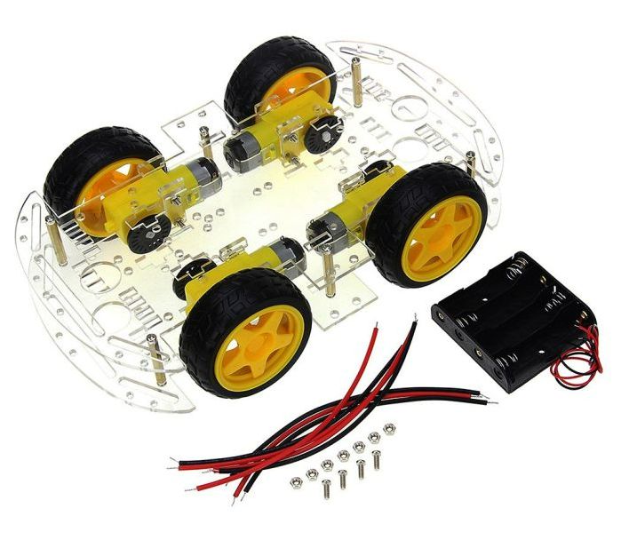 Kit Chassi 4WD Acrílico Robô Carrinho 4 Rodas - IOT ROBOTICA