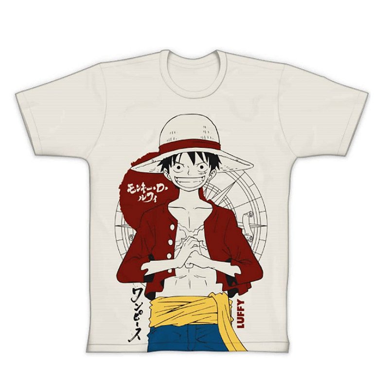 Camiseta One Piece Luffy Compass Off White Clube Comix - Super Geek ...