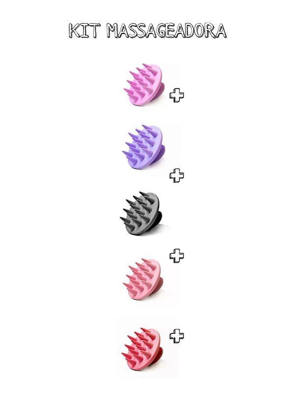 Kit massageadora capilar com 5 unidades - TM Makeup