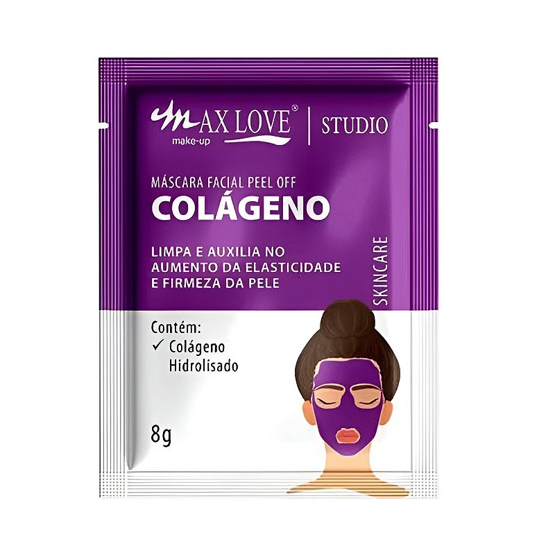 Máscara facial peel off colágeno Max love - TM Makeup