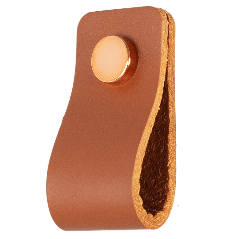 Puxador Couro Terracota Ponto Bávaro - A legítima elegância do couro!