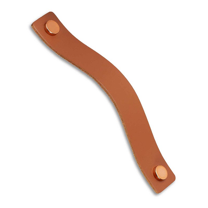 Puxador Couro Terracota Alça Bávaro - A legítima elegância do couro!