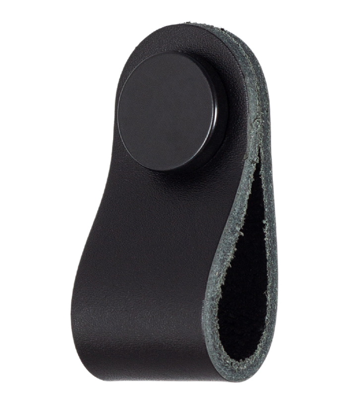 Puxador Couro Preto Ponto Bali - A legítima elegância do couro!