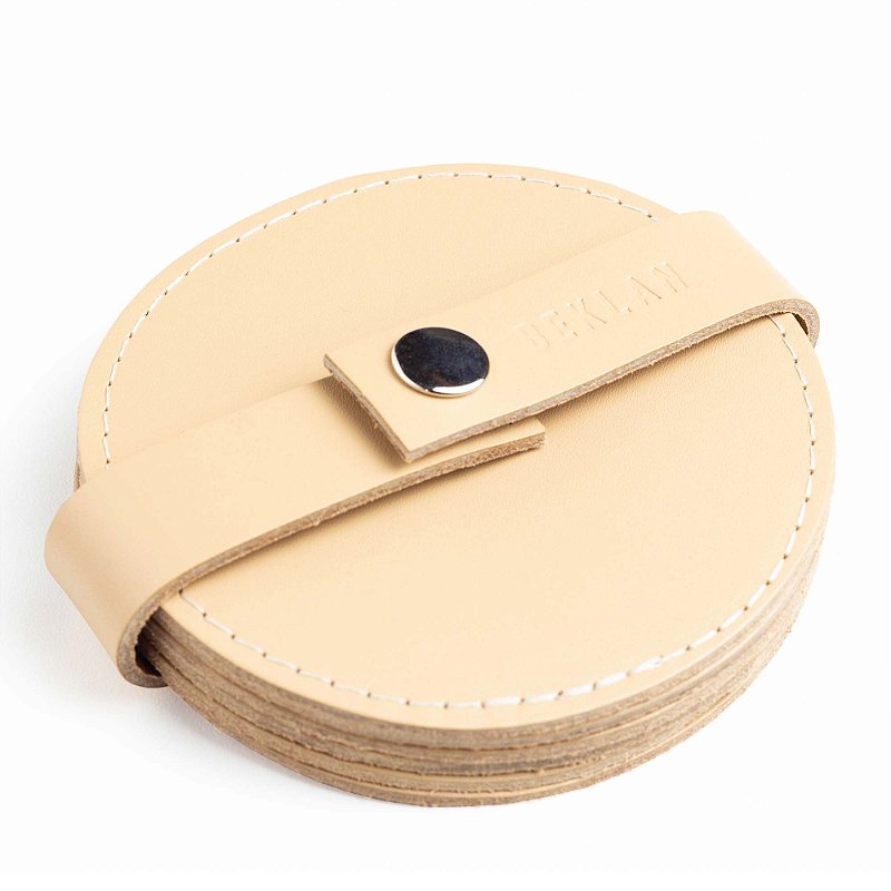 Porta Copos Belize Couro Legitimo Bege - A legítima elegância do couro!