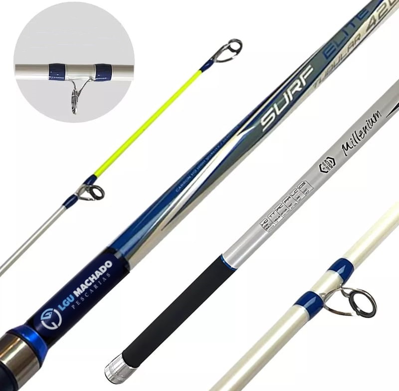 Vara Pesca Carbono Praia Costão Lgu Diamante 3 Parte arremesso 250 Gra ...