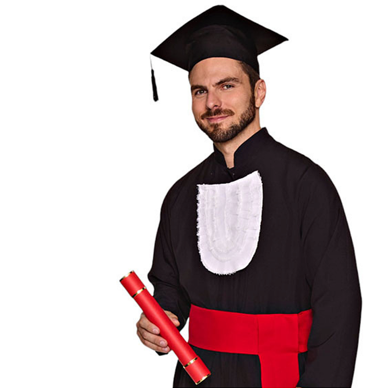 Capelo + Canudo de Formatura Vermelho - Kit - Debora Becas