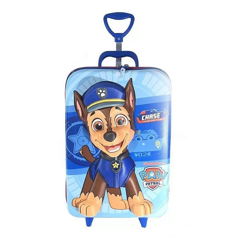 Mala Infantil MaxToy Patrulha Canina Chase Azul - Viajante Moderno