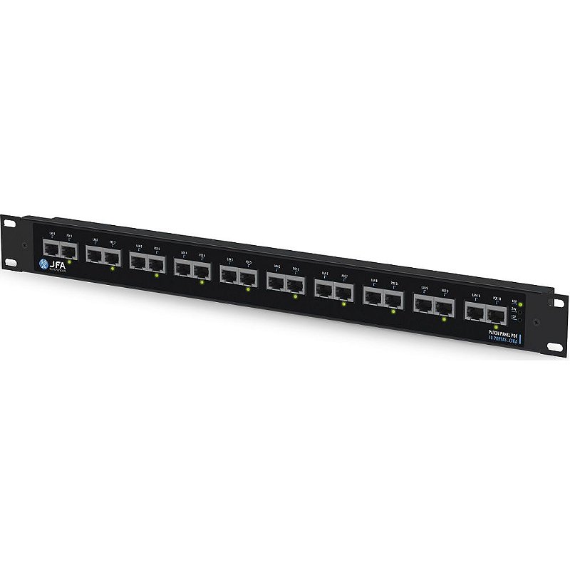 Patch Panel Poe Gigabit 10 Portas Jfa - WRJ Distribuidora