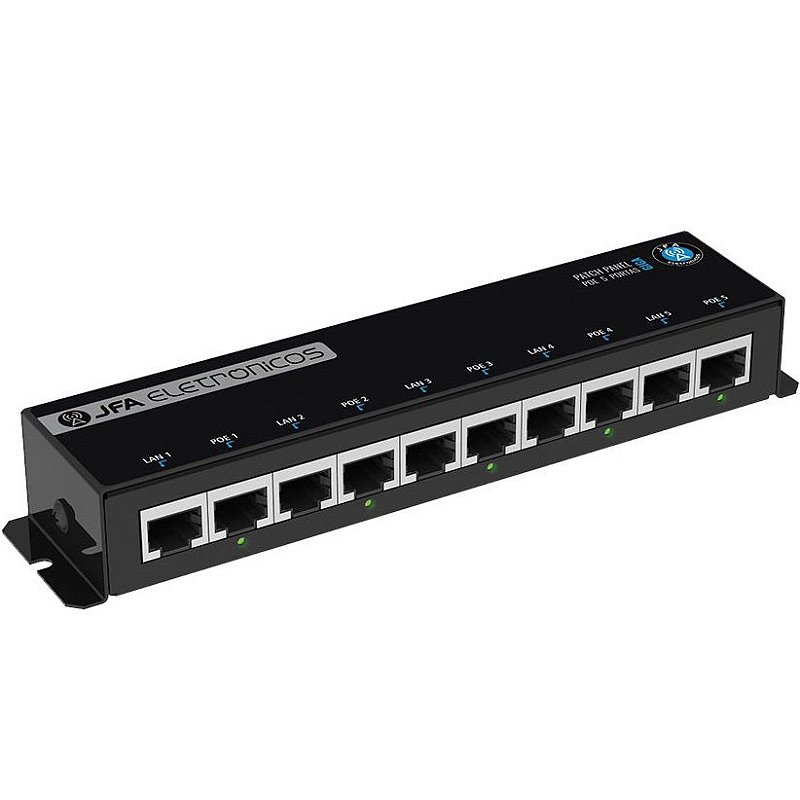 Patch Panel Poe Gigabit 5 Portas Jfa - WRJ Distribuidora