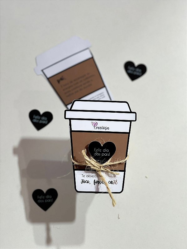 Card copo de café + mini coador e sachê de café - preciosa criativa
