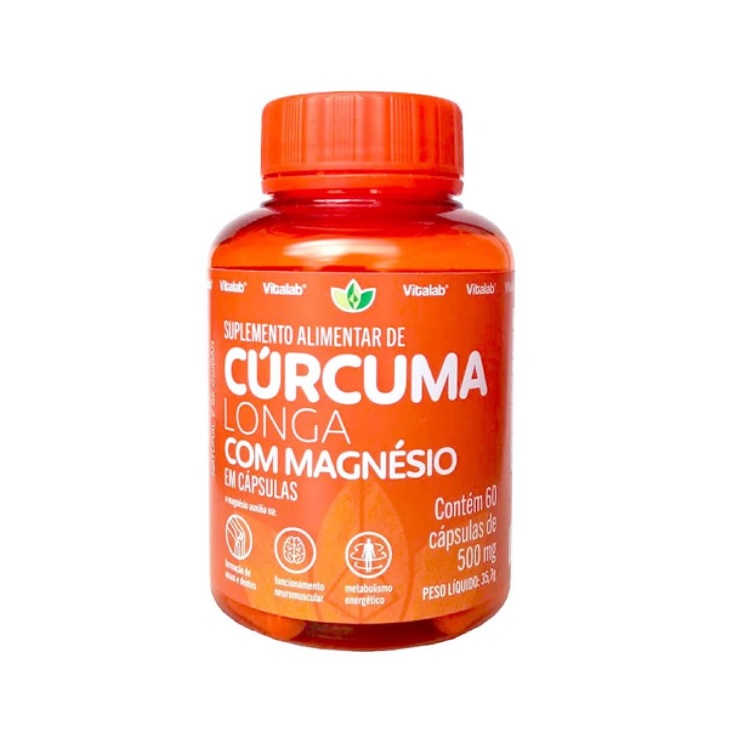 Capsula Cúrcuma Longa com Magnésio 60cp Vitalab - Bela Cerealista