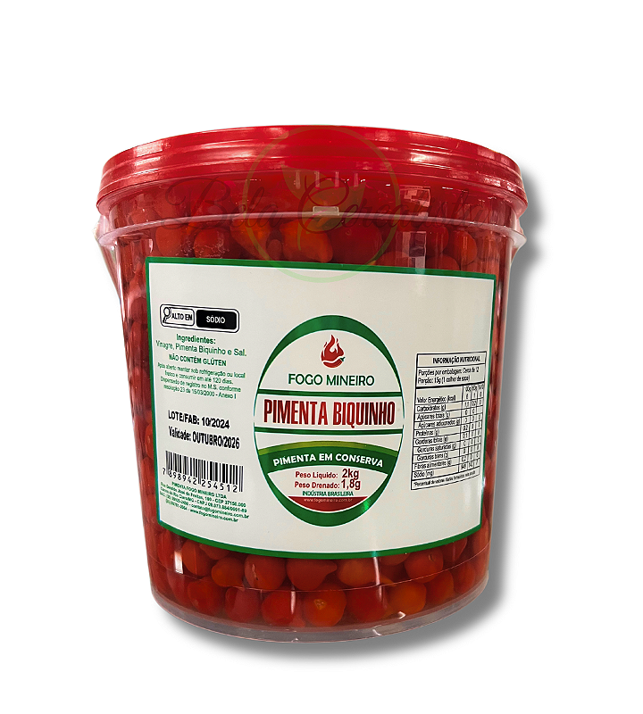 Pimenta Biquinho Balde 1,8kg Fogo Mineiro - Bela Cerealista