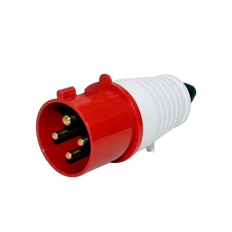 Plug Macho Industrial 3p+t 16a 6h Vermelho 380v Mgi-014 JNG - Elétrica Rios