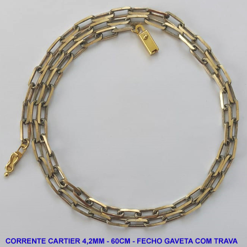 CORRENTE NO BRUTO PRONTA PARA O BANHO - CORRENTE CARTIER EM LATÃO (KDL 1.20) - COMPRIMENTO: 60CM ...