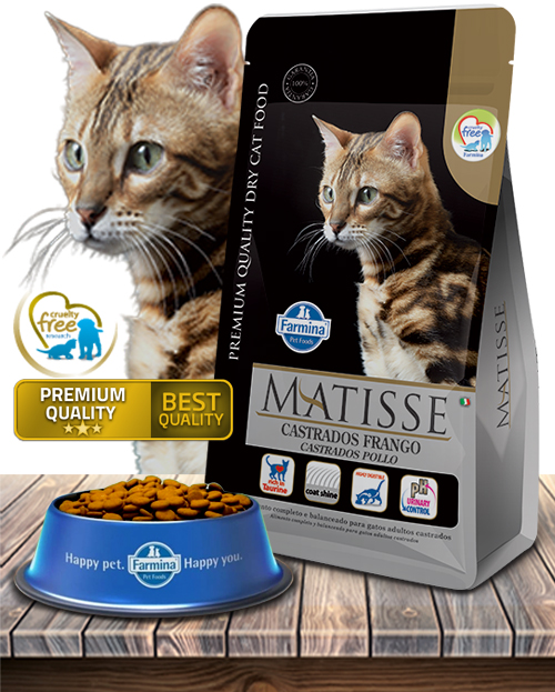 Ração Matisse Frango para Gatos Castrados - 7,5kg - PET FORT ONLINE SHOP