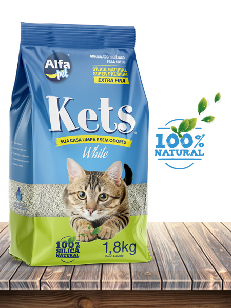 Alfa Pet Granulado Higiênico Kets White Sensitive Premium Para Gatos ...