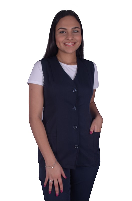 Colete Social em Oxford - Azul Marinho - GEN090 - Emporium dos Uniformes