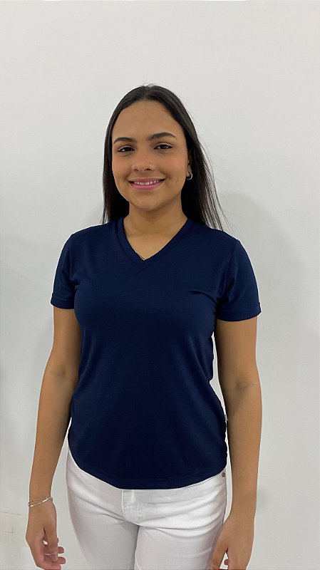 Baby Look M/Curta Gola V em P.V - Emporium dos Uniformes