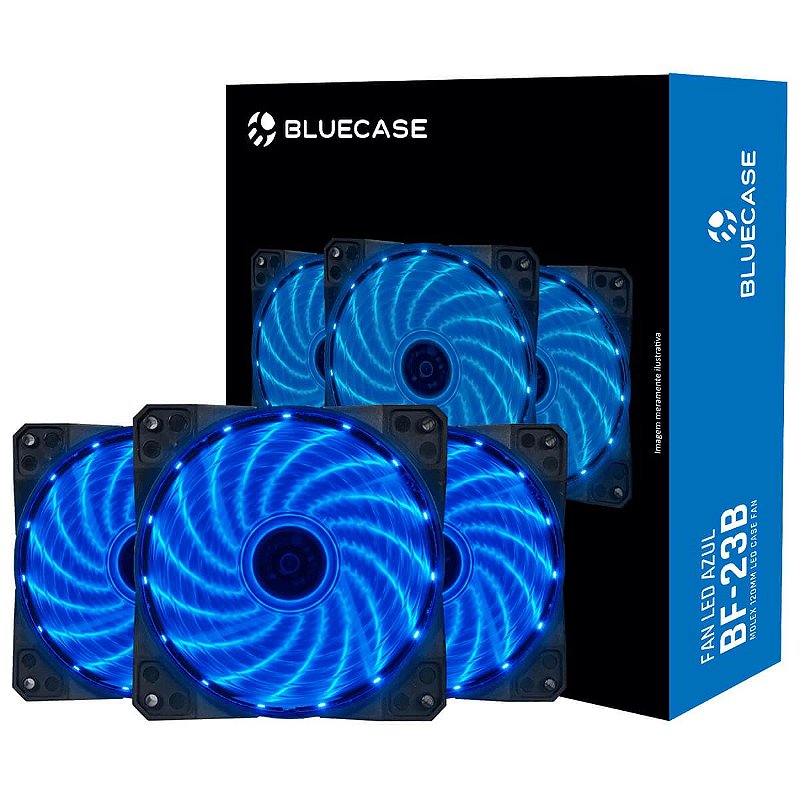 Cooler FAN Bluecase com LED Azul 120mm - BF-23B - BS Tech Center - 13 ...