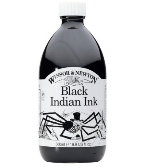 Tinta Nanquim Winsor & Newton 500ml Black Indian Ink - Casa Elias