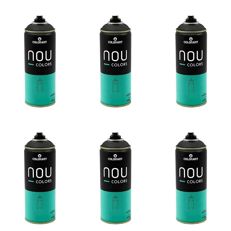 Kit 6x Lata Spray Nou Colors - Preto - Casa Elias