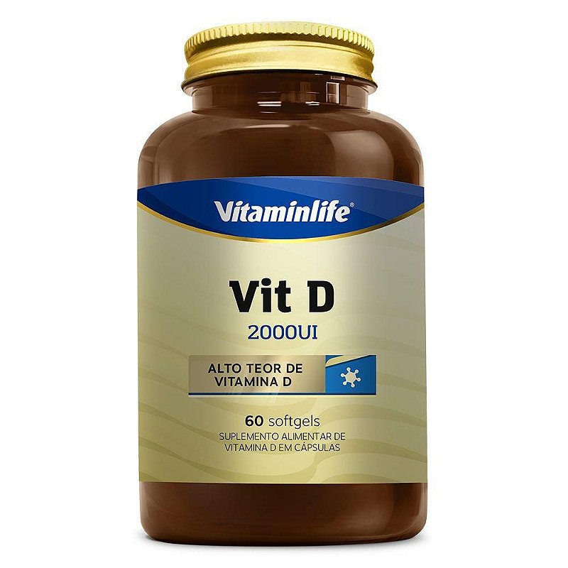 Vit D 2000 UI 60 softgels - Vitaminlife - Nocaute Suplementos | Força e ...