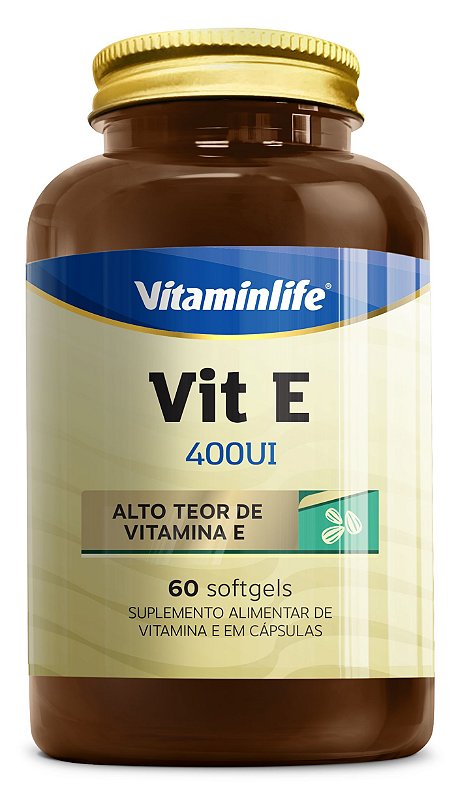 Vit E 400 UI 60 softgels - Vitaminlife - Nocaute Suplementos | Força e ...