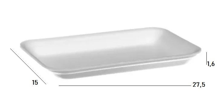 Bandeja de Isopor B4 Rasa 27,5x16x1,6 - 400 Unidades - Embalagens Original